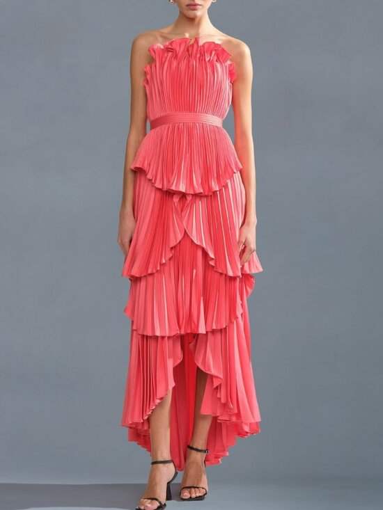 AMUR | Dresses | Amur Janey Midi Dress 0 Aurelia Red Gown Cocktail ...